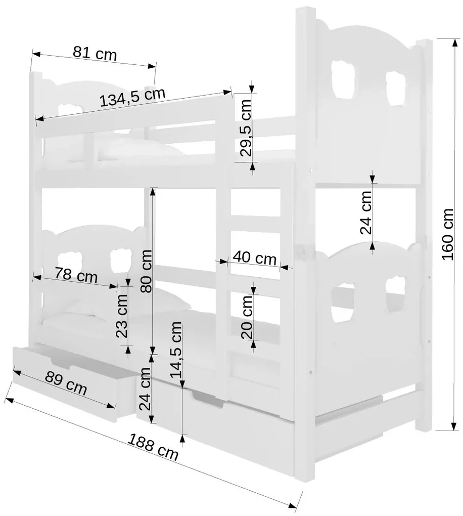 Чекмедже за Чекмедже за Чекмедже за двуетажно легло Sero plus 2B-Leuko ...