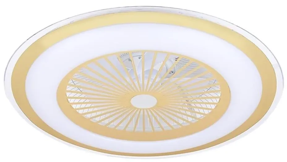 LED Димируем плафон с вентилатор ZEPHYR LED/48W/230V златист + д.у. | BIANO