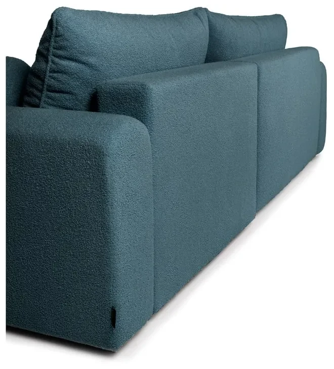 Син разтегателен ъглов диван от букле (десен ъгъл) Quinoa – Bonami ...