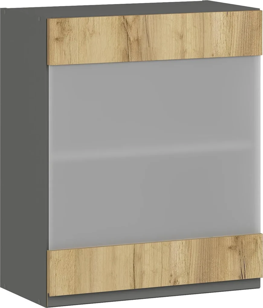 Горен шкаф с една врата и рафт LUSIL B 60/72 витрина | BIANO