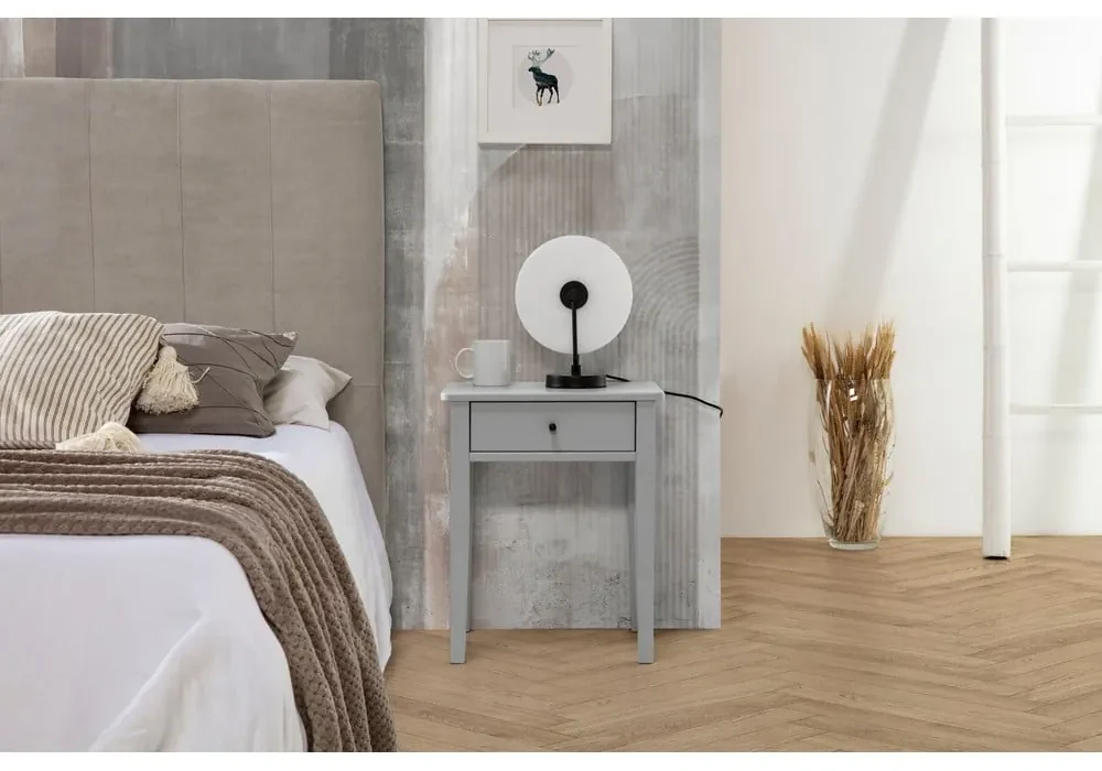 Светлосиво нощно шкафче от борова дървесина Bart - Marckeric | BIANO